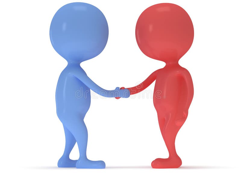 3d two people shake hands. stock illustration. Illustration of ...