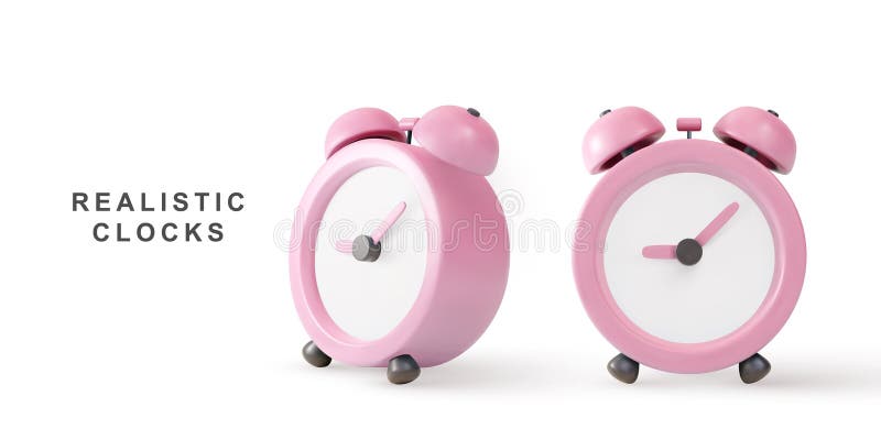 3d Two Realistic Clock. Vector Illustration Stock Vector - Illustration ...