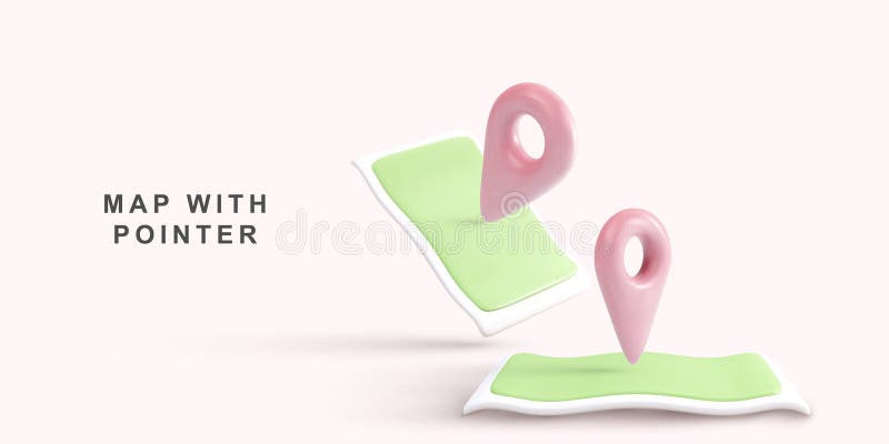 3d Two Realistic Maps with Pointer. Vector Illustration Stock Vector ...
