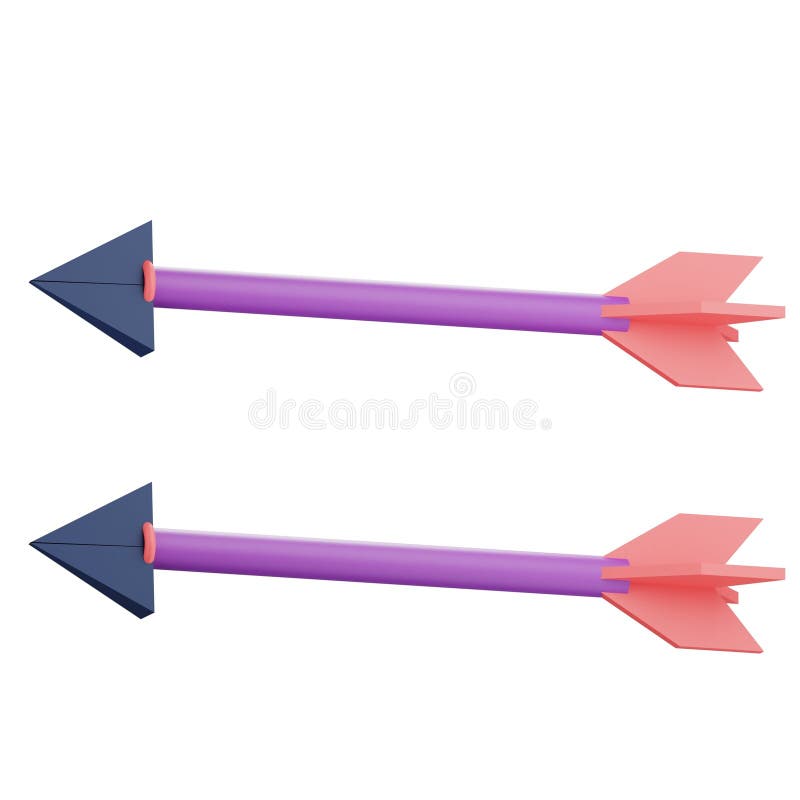 3d Two Render Arrows Illustration Stock Illustration - Illustration of ...
