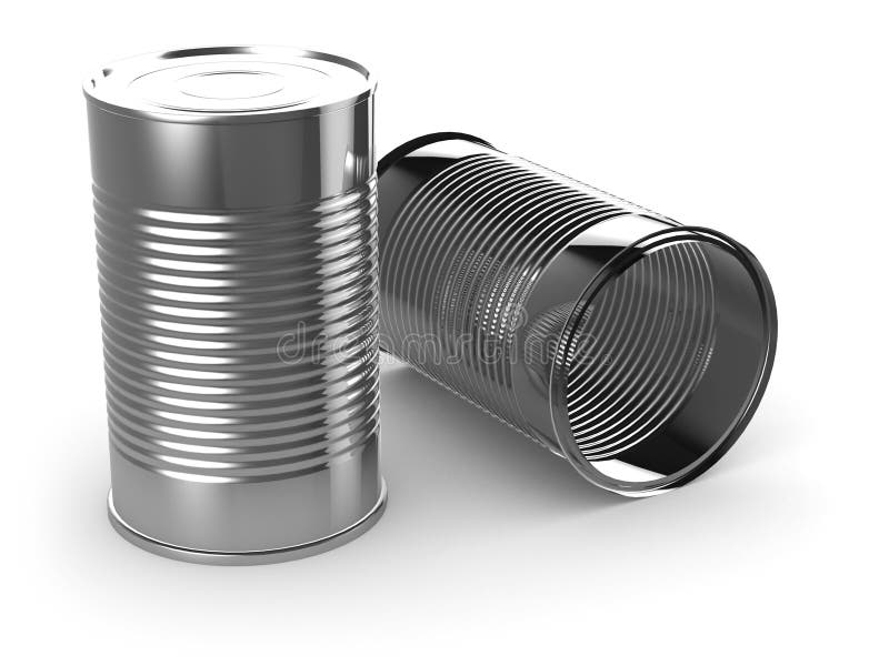 3d Two tin cans stock illustration. Illustration of steel - 43044435