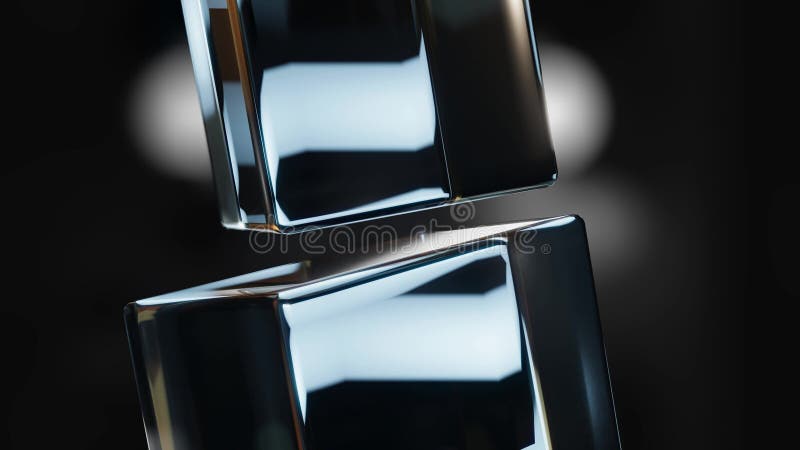 3D Two Volumetric Glass Rectangles Rotate in the Plane of One Face 3d ...