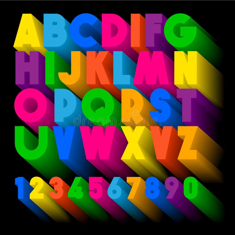 Typography Color Letters. Art Deco Logo. Poster, Original Font ...