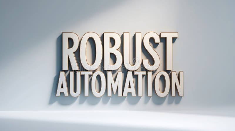 3D Typography Showcasing Robust Automation Against a Clean Background ...