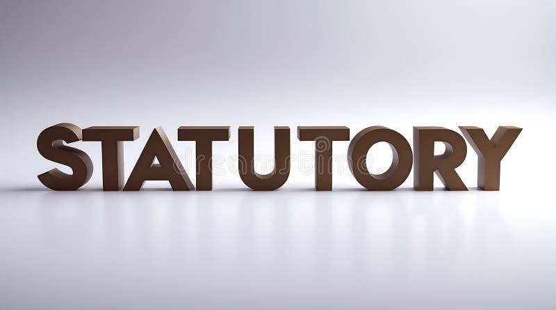 3D Typography Showcasing the Word Statutory Against a Simple Background ...