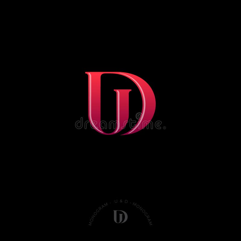 D and U Letters. D, U Monogram Consist of Red Letters Stock Vector ...