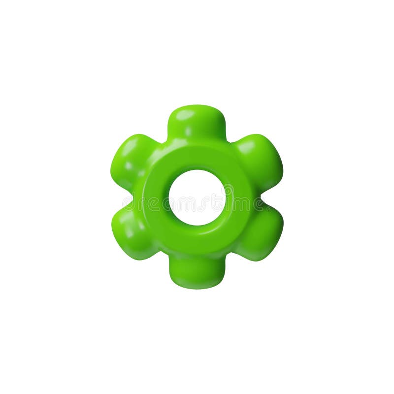 3D Ui, Ux User Software Interface Vector Symbol, Green Gear Tool ...