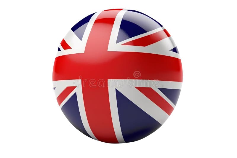 3d UK Ball with Flag Isolated on White Stock Illustration ...