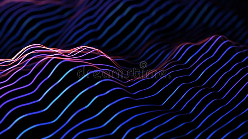 3D Ultraviolet Sound Waves in Virtual Space. Stock Video - Video of ...