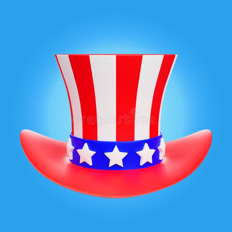 3d Uncle Sam Hat Illustration Stock Illustration - Illustration of ...