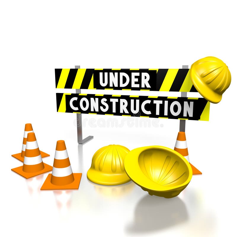 3D Under Construction Concept Stock Illustration - Illustration of ...