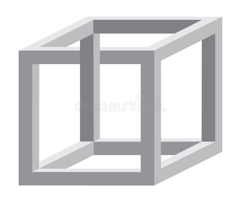 Unreal Optical Illusion Cube Illustration, Isometric Drawing Stock ...