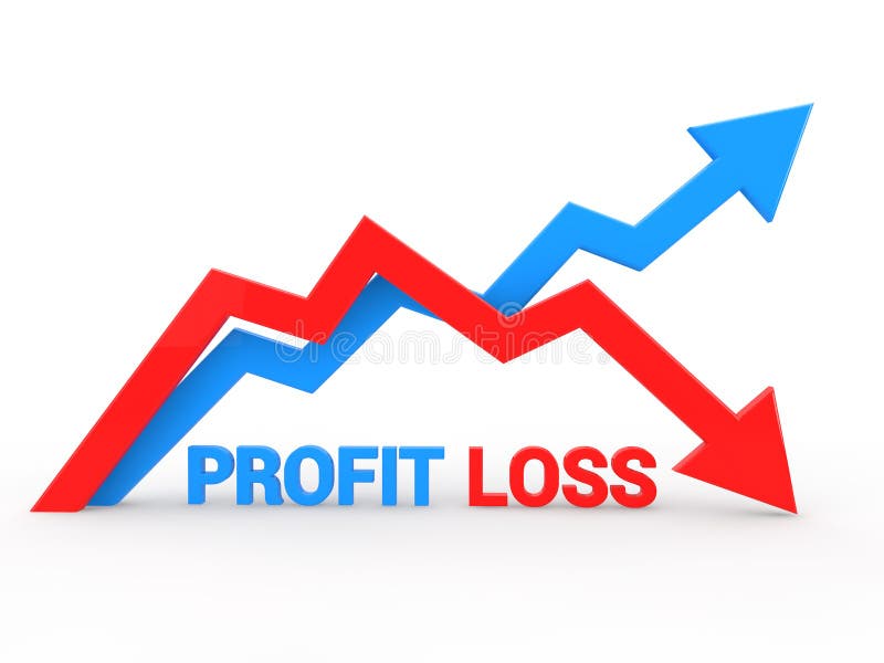 Business Profit Loss Arrows Stock Illustration - Illustration of ...