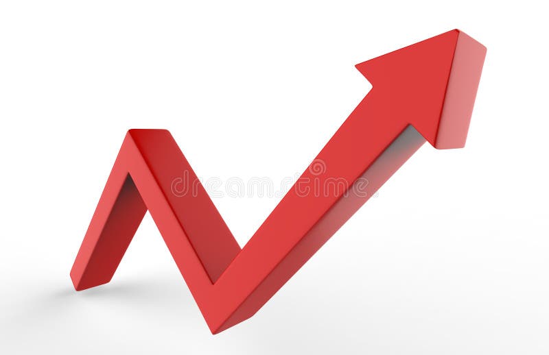 3d Upwards Growth Arrow. 3d Illustration. Stock Illustration ...