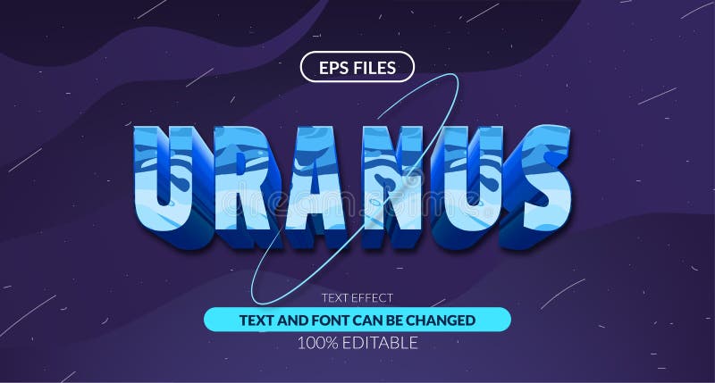 3d Uranus with Ring Solar System Astrology Editable Text Effect. Eps ...