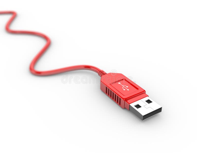 3d Usb Connector Interface Wire Stock Illustration - Illustration of ...