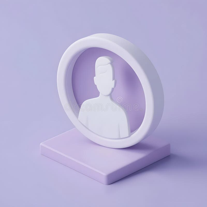 3D User Profile Icon in Minimal Purple Design Stock Illustration ...