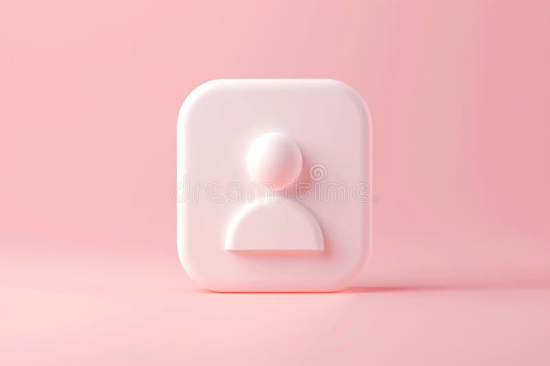 A 3D User Profile Icon, on a Pastel Powder Pink Background Generative ...