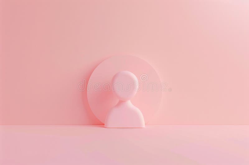A 3D User Profile Icon on a Pastel Powder Pink Background Stock ...