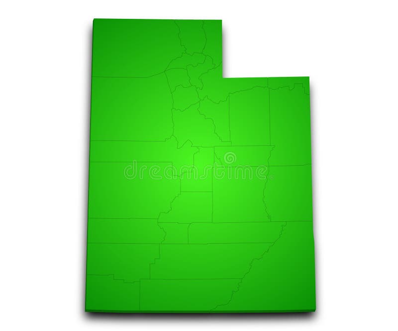 3d Utah Map. 3d Map of Utah State with Color Stock Illustration ...