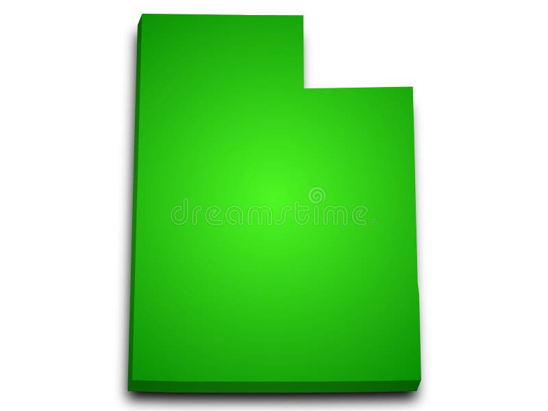 3d Utah Map. 3d Map of Utah State with Color Stock Illustration ...