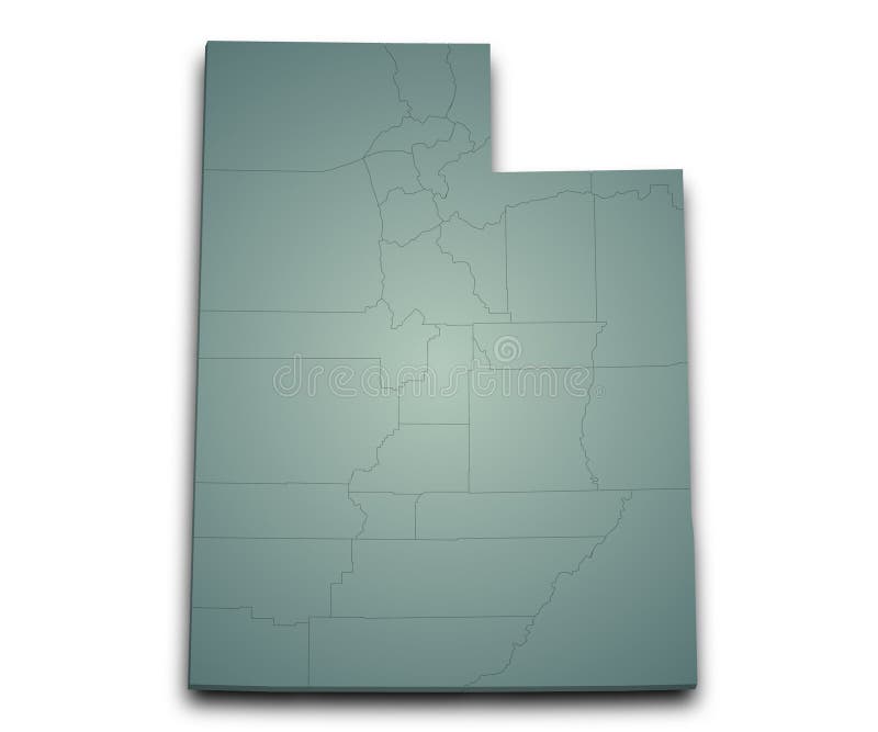 3d Utah Map. 3d Map of Utah State with Color Stock Illustration ...