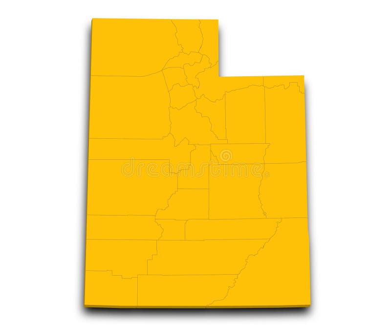3d Utah Map. 3d Map of Utah State with Color Stock Illustration ...