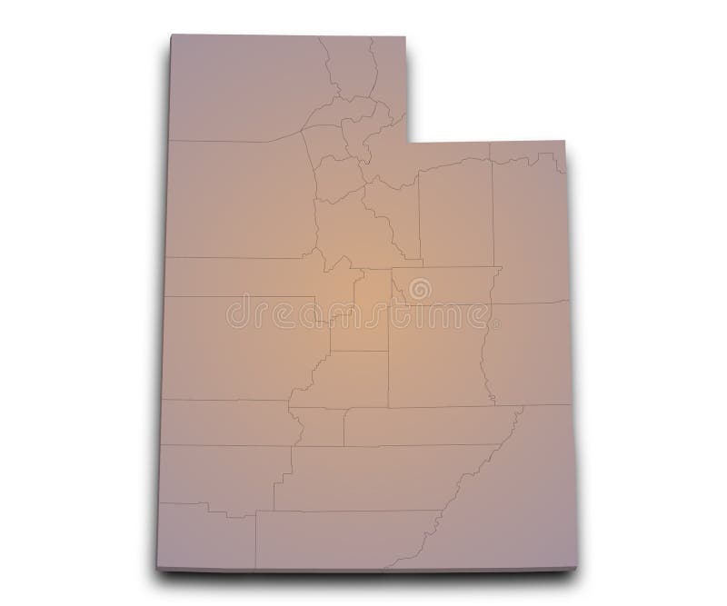 3d Utah Map. 3d Map of Utah State with Color Stock Illustration ...