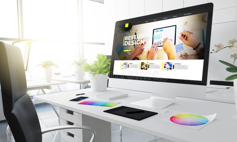 3d ux design studio stock illustration. Illustration of scheme - 148872456
