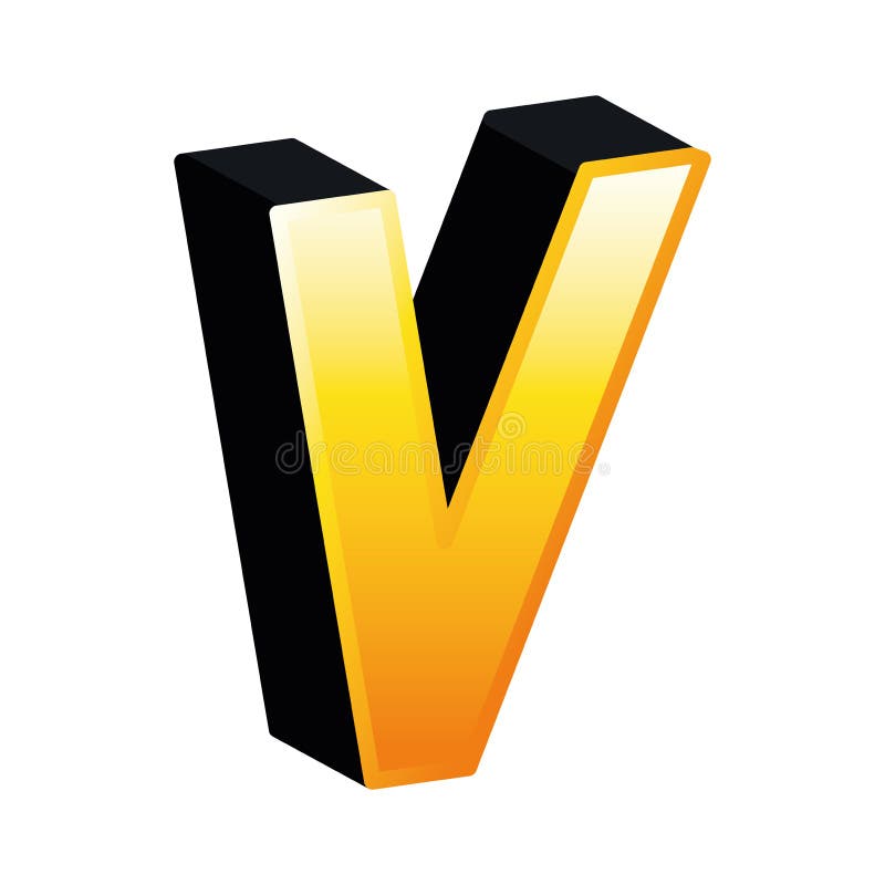 3d v letter vector design stock vector. Illustration of sketch - 193394474
