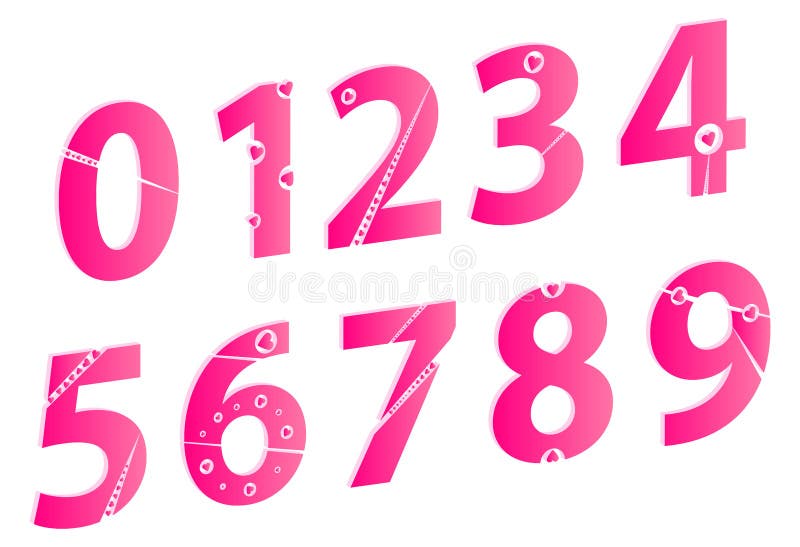 3D Valentines Day Love Alphabet Numbers Set Stock Vector - Illustration ...