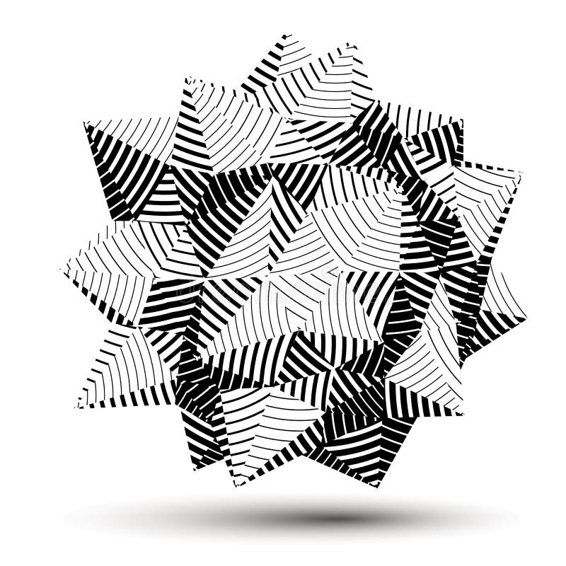 3D Vector Abstract Design Object, Polygonal Complicated Figure. Stock ...