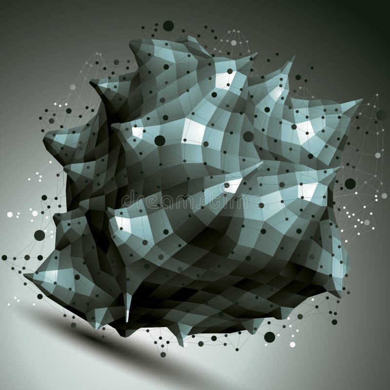 3D Vector Abstract Design Object, Polygonal Complicated Shape Stock ...