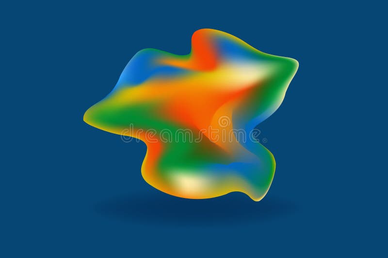 3D Vector Abstract Form in Rainbow Heat Map Colors Gradient on Blue ...