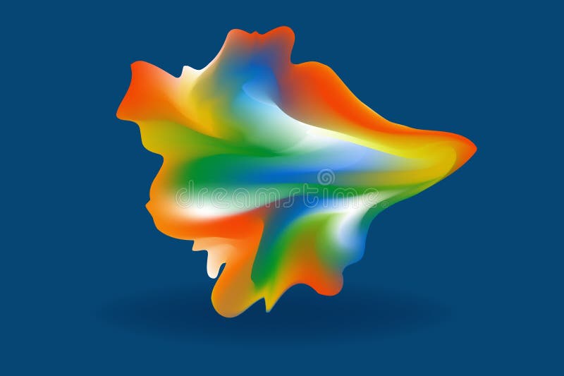3D Vector Abstract Form in Rainbow Heat Map Colors Gradient on Blue ...