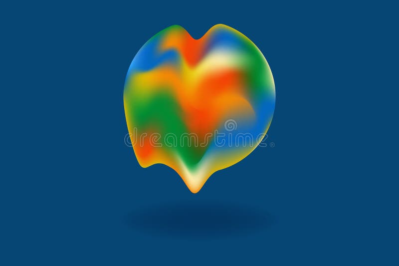 3D Vector Abstract Form in Rainbow Heat Map Colors Gradient on Blue ...