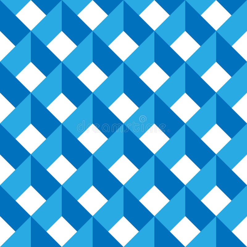 3D Vector Abstract Seamless Pattern. Blue Grid Stock Vector ...