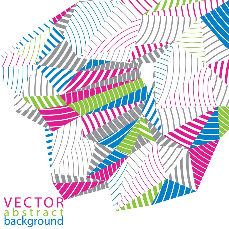 3D Vector Abstract Technology Backdrop, Geometric Unusual Stripy Stock ...
