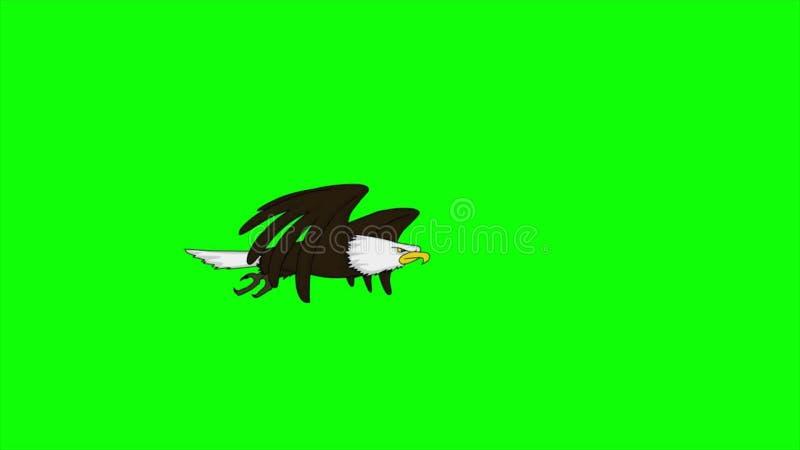2d Animation of a Dark Brown Eagle Flying Across a Green Screen ...