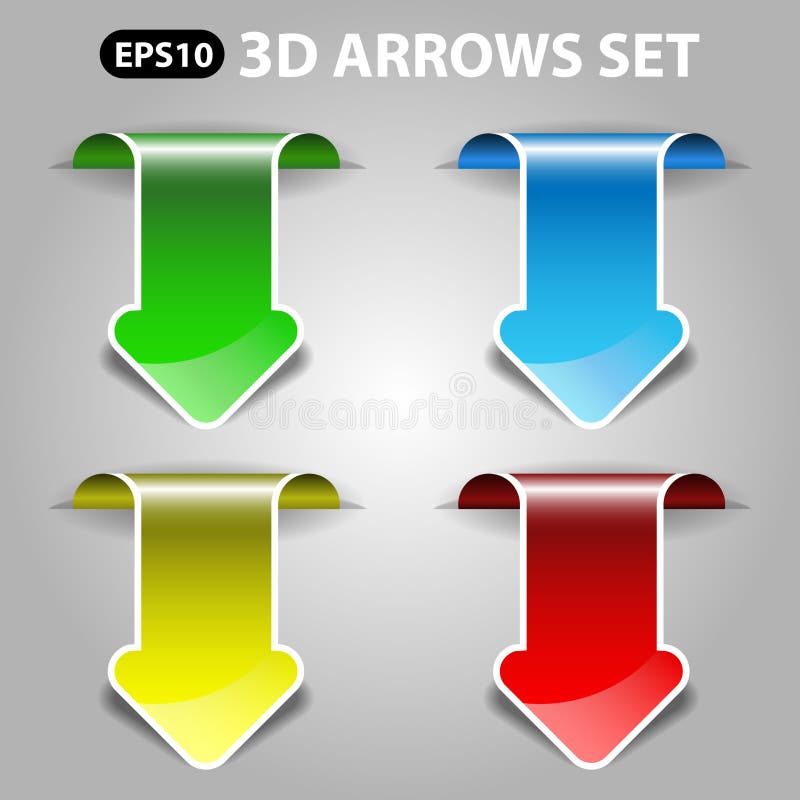 3d Vector Arrows Set stock vector. Illustration of connection - 249120208