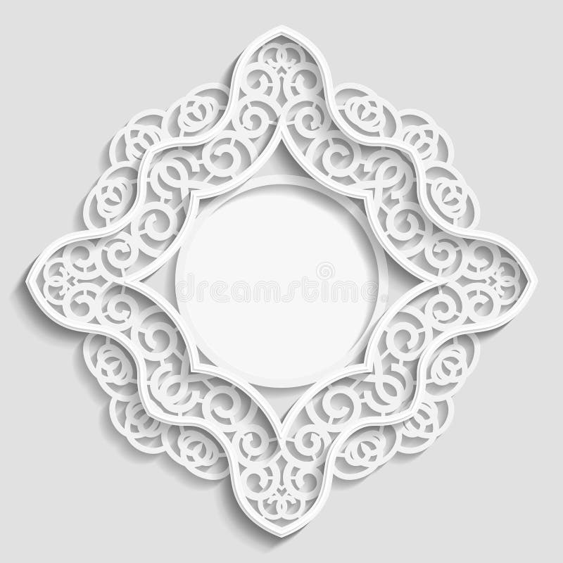 3D Vector Bas-relief Rectangular Frame for Photo or Picture, Vintage ...