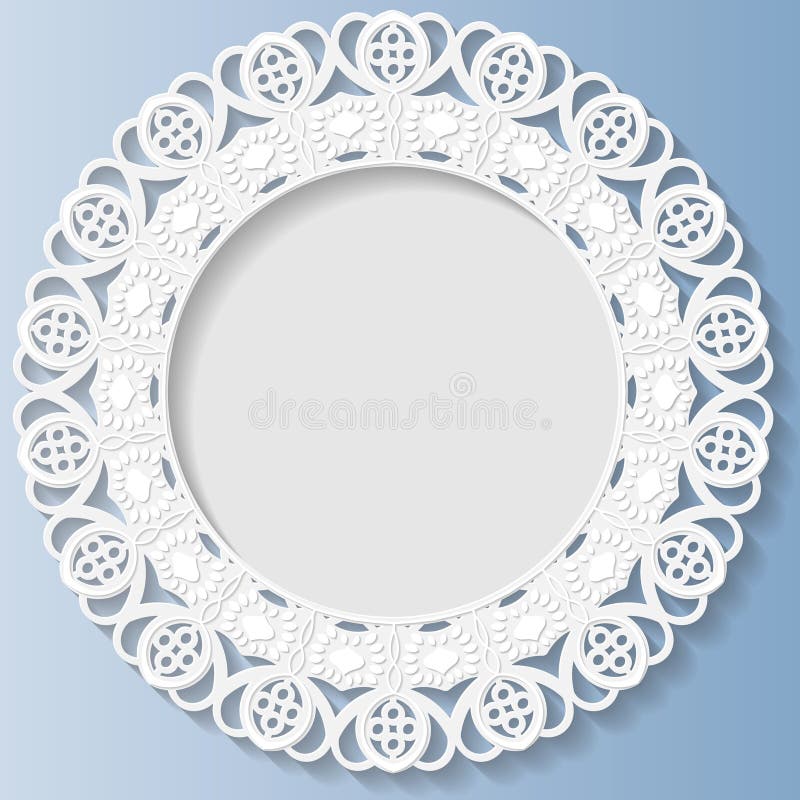 3D Vector Bas-relief Frame, Vignette with Ornaments, Decorative Plate ...