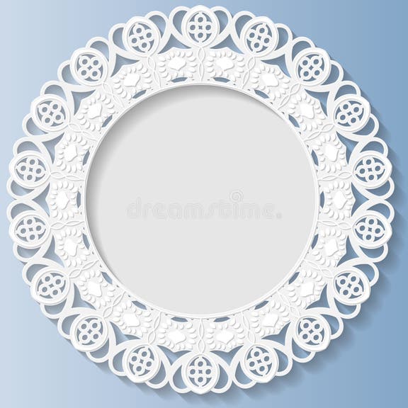 3D Vector Bas-relief Frame, Vignette with Ornaments, Decorative Plate ...