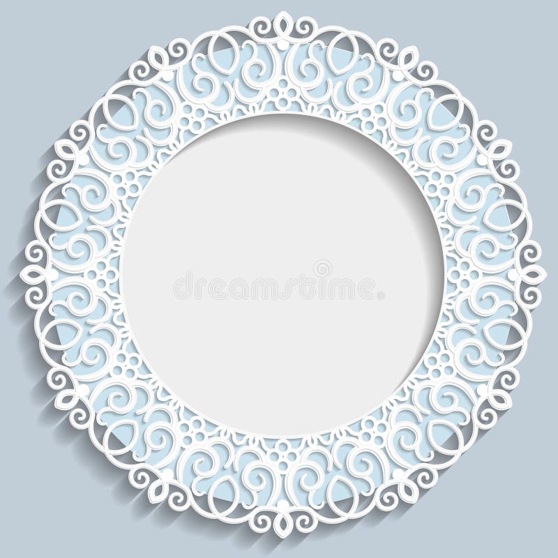 3D Vector Bas-relief Frame, Vignette with Ornaments, Decorative Plate ...