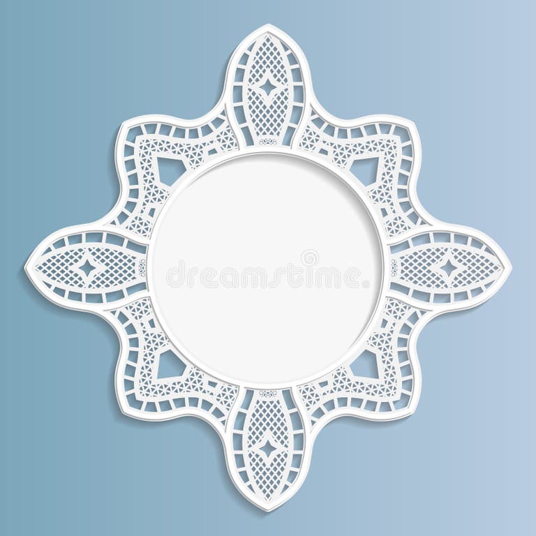 3D Vector Bas-relief Frame, Vignette with Ornaments, Festive Pattern ...