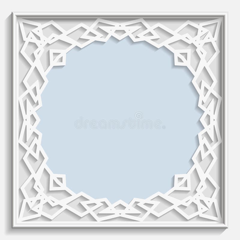 3D Vector Bas-relief Rectangular Frame for Photo or Picture, Vintage ...