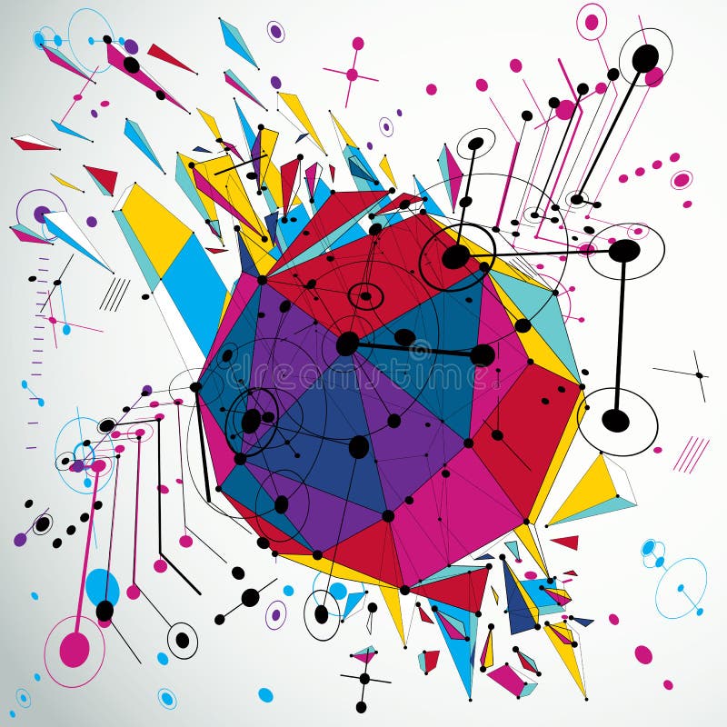 3d Vector Bauhaus Abstract Background Made with Grid Stock Vector ...