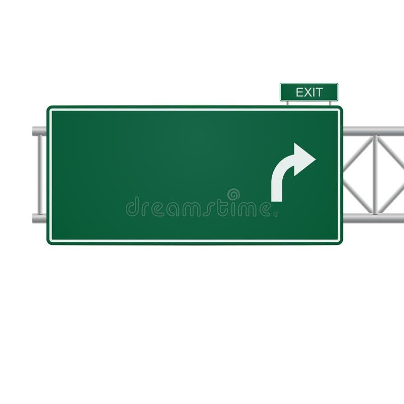 Road Sign with Arrow Guide on White Background Stock Vector ...