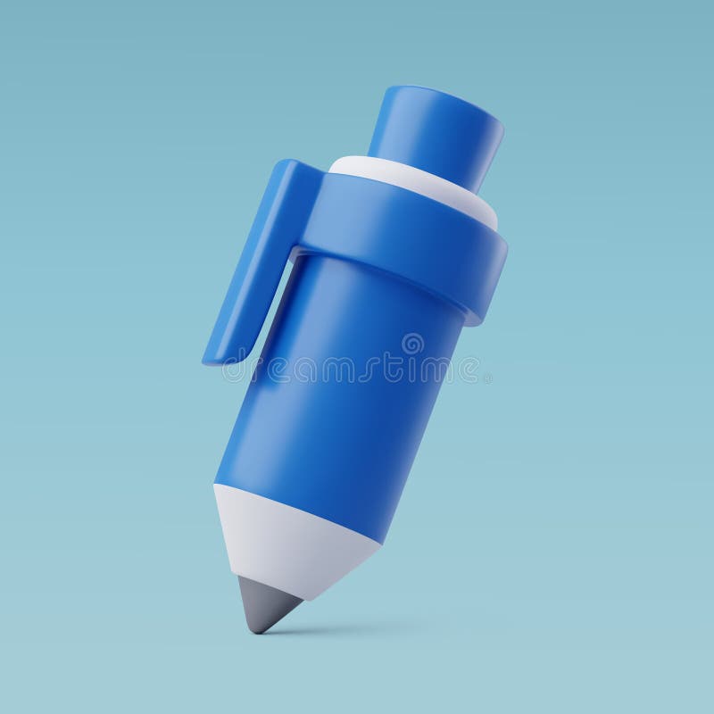3d Vector Blue Pen, Ballpoint Pen, School and Education Icon, Back To ...