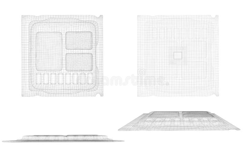 3d Vector Chip Set for Computer Stock Vector - Illustration of white ...